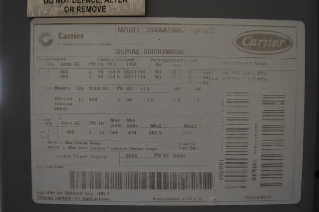 200 Ton Air-Cooled Chiller - Surplus Group