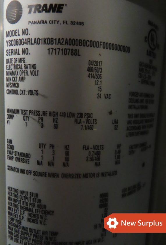 5 Ton Rooftop Unit - Surplus Group